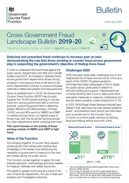 Government Counter Fraud Function Releases Landscape Bulletin for 2019 ...